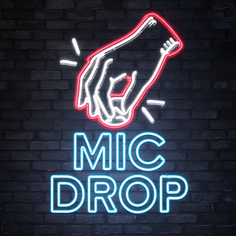 Mic Drop Neon Sign – Bold LED Wall Light for Musicians & Performers ...